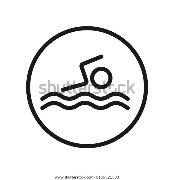 Swimming Line Icon Simple Design Stroke Stock Vector (Royalty Free ...