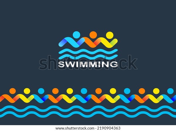 Logo de natación y diseño de: vector de stock (libre de regalías ...
