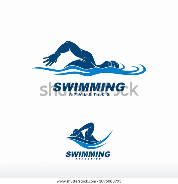 Swimming Logo Designs Vector Creative Swimmer Stock Vector (Royalty ...