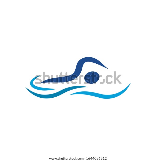 Swimming Man Icon Design Template Vector Stock Vector (Royalty Free ...
