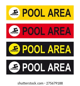 Swimming Pool Area Sign Vector Set: vector de stock (libre de regalías ...