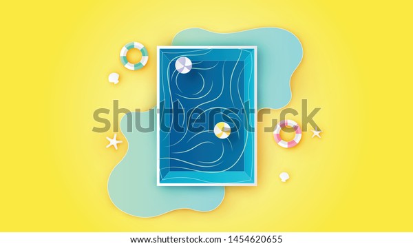 Swimming Pool Box Design Decorated Swim Stock Vector (Royalty Free ...
