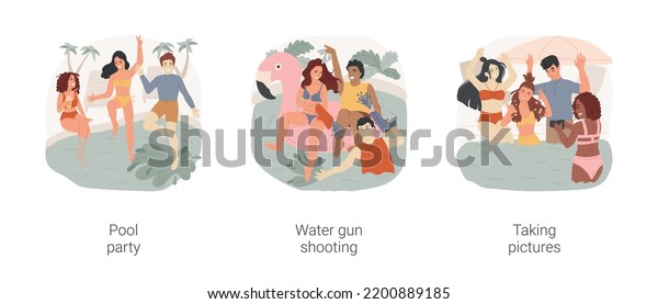 Swimming Pool Fun Isolated Cartoon Vector Stock Vector (Royalty Free ...