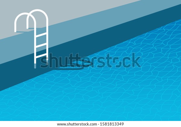 Swimming Pool Ladder Background Water Reflection Stock Vector (Royalty ...
