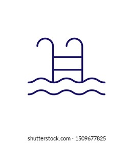Swimming Pool Ladder Vector Outline Icon Stock Vector (Royalty Free ...