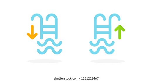 Swimming Pool Ladders Icons Vector Illustration Stock Vector (Royalty ...