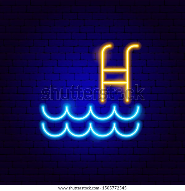 Swimming Pool Neon Sign Vector Illustration Stock Vector (Royalty Free ...