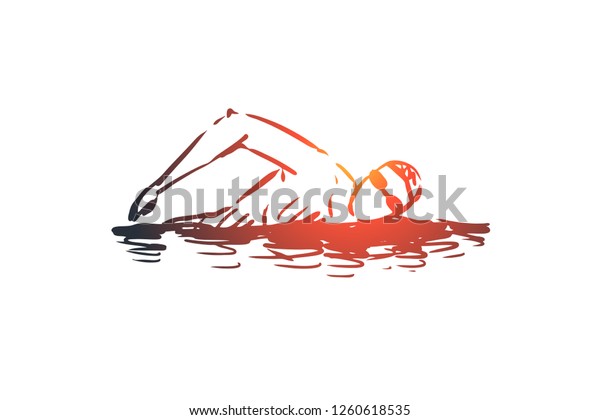 Swimming Pool Water Man Activity Concept Stock Vector (Royalty Free ...