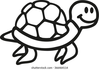 Swimming Turtle Cartoon Outline Stock Vector (Royalty Free) 366464114 ...