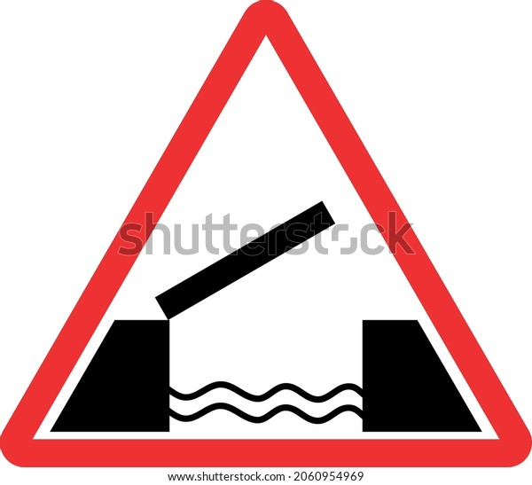 Swing Bridge Ahead Road Sign Traffic Stock Vector (Royalty Free ...