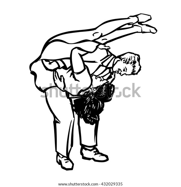 Swingjive Dancing Couple Man Dipping Woman Vector De Stock Libre De