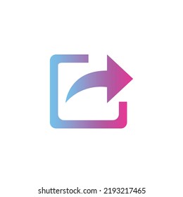 Swipe Arrow Right Gradient Button Icon Stock Vector (Royalty Free ...
