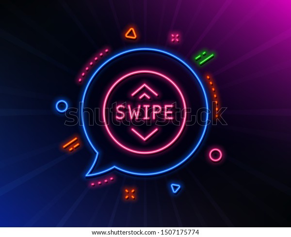 Swipe Button Line Icon Neon Laser Stock Vector (Royalty Free ...