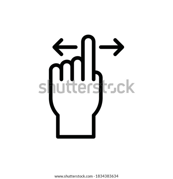 Swipe Left Right Gesture Icon Logo Stock Vector (Royalty Free) 1834383634