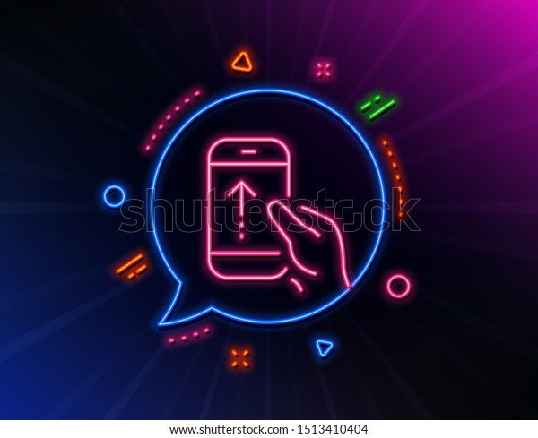 Swipe Phone Line Icon Neon Laser Stock Vector (Royalty Free) 1513410404 ...