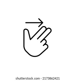 Swipe Right Hand Gesture Editable Stroke Stock Vector (Royalty Free ...