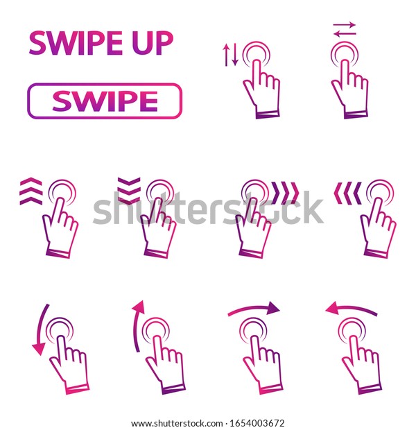Swipe Hand Swipe Set Symbols Social Stock Vector (Royalty Free ...