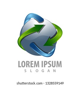 Swirl Arrow Sphere Logo Concept Design Stock Vector (Royalty Free ...
