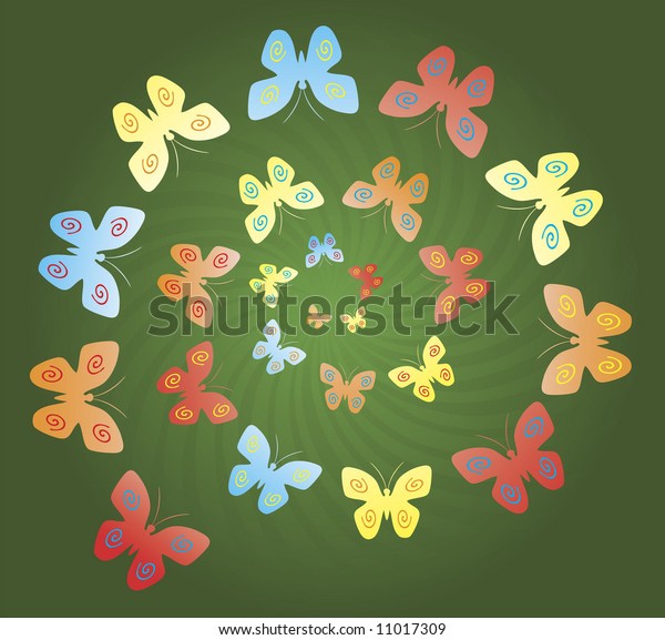 Swirl Butterflies Vector Illustration Stock Vector (Royalty Free ...