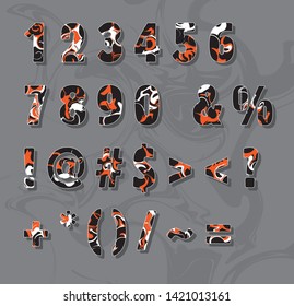 Swirl Font Letters Numbers Vector Set Stock Vector (Royalty Free ...