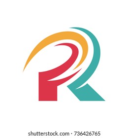 Swirl Letter R Initial Logo Template Stock Vector (Royalty Free) 736426765