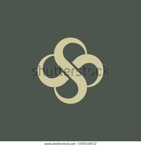 Swirl Ss Monogram S Flower Logo: vector de stock (libre de regalías ...