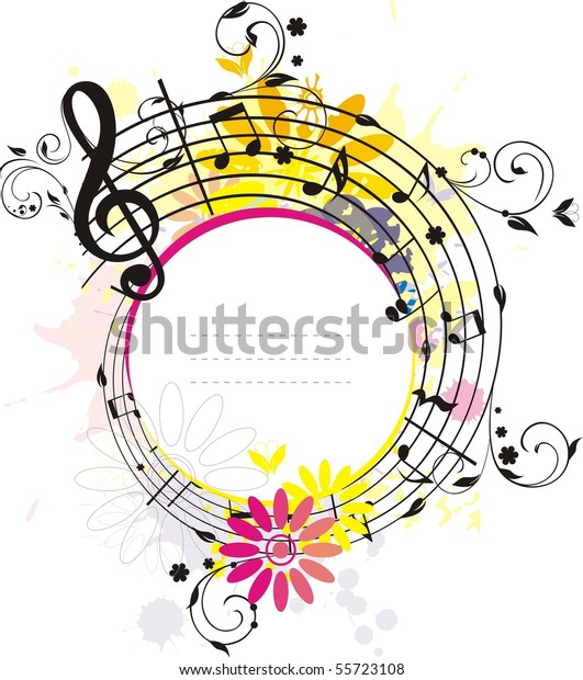 Swirling Colored Melody Frame Place Your Stock Vector (Royalty Free ...