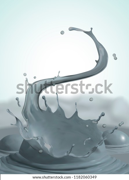 Swirling Splashing Mud On Steaming Background Stock Vector (Royalty ...