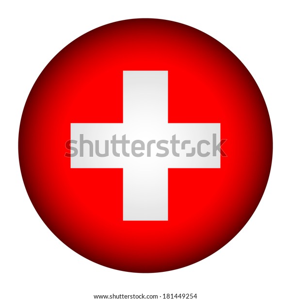 Swiss Flag Button On White Background Stock Vector (Royalty Free) 181449254