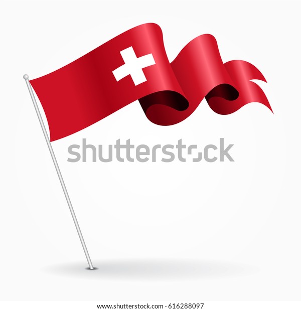Swiss Pin Icon Wavy Flag Vector Stock Vector (Royalty Free) 616288097 ...