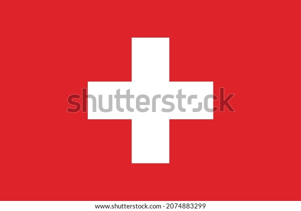 Switzerland Flag Red Flag White Cross Stock Vector (Royalty Free ...