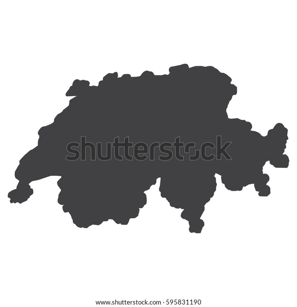 Switzerland Map Black On White Background Stock Vector (Royalty Free ...