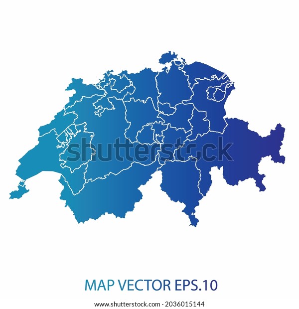 Switzerland Map Blue Gradient Color Infographic Stock Vector (Royalty ...