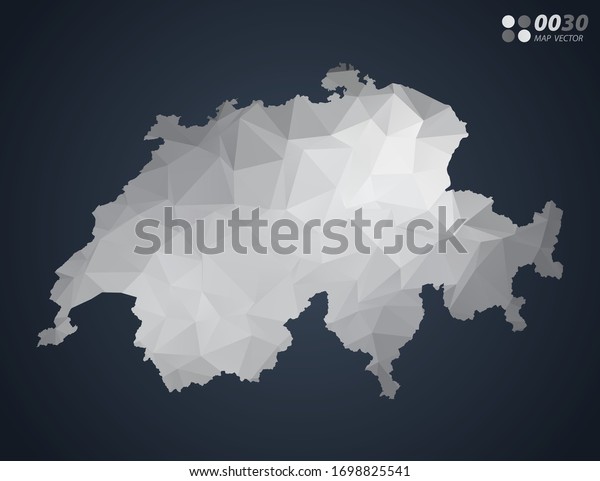 Switzerland Map Grey Polygon Red Triangle Stock Vector (Royalty Free ...