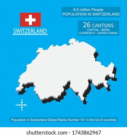Switzerland Map Vector Details Switzerland Population Stock Vector ...