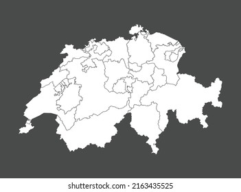 Switzerland Map Vector White Color Isolated Stock Vector (Royalty Free ...
