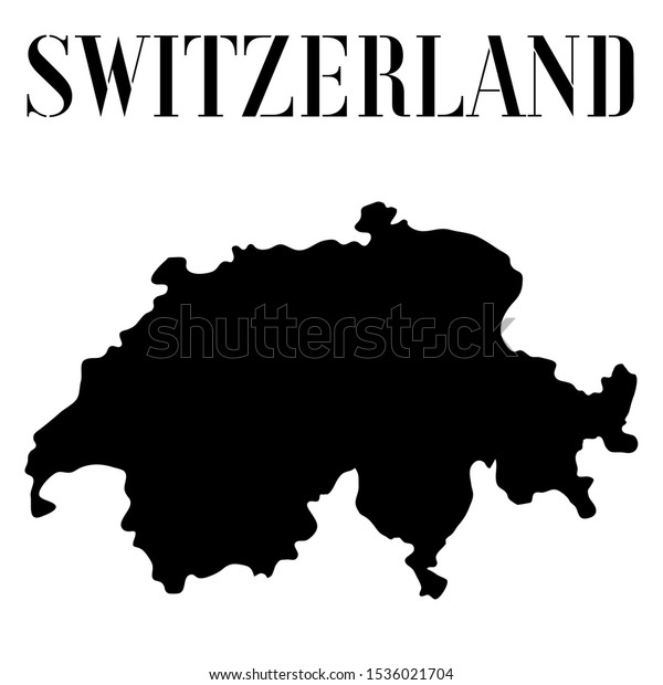 Switzerland Outline World Map Silhouette Vector Stock Vector (Royalty ...