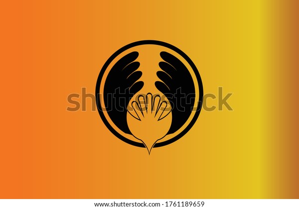 Swooping Bird Wing Silhouette Circle Shape Stock Vector (Royalty Free ...