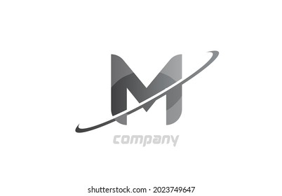Swoosh Grey M Simple Alphabet Letter Stock Vector (Royalty Free ...