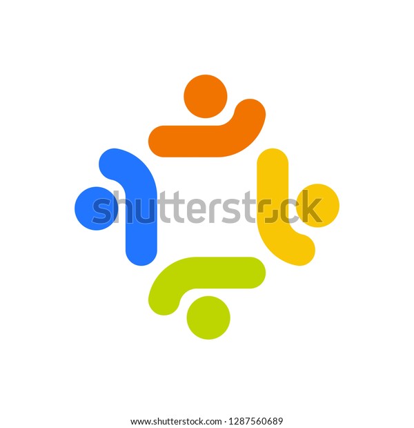 Swoosh People Icon Teamwork Logo Community Stock Vector (Royalty Free ...