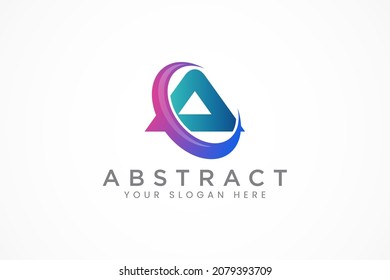 Swooshed Triangle Letter Vector Logo Stock Vector (Royalty Free ...