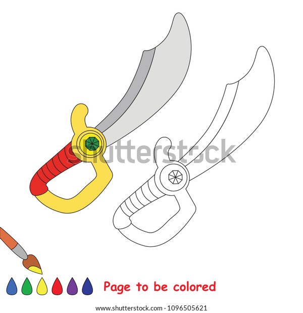 Sword Be Colored Coloring Book Preschool Stock Vector (Royalty Free ...