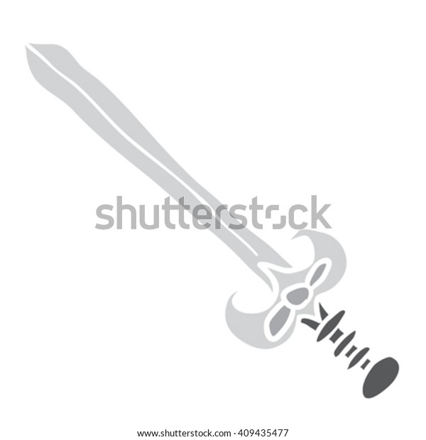 Sword Cartoon Illustration Isolated On White Stock Vector (Royalty Free ...