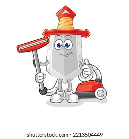 Sword Clean Vacuum Character Vector Stock Vector (Royalty Free ...