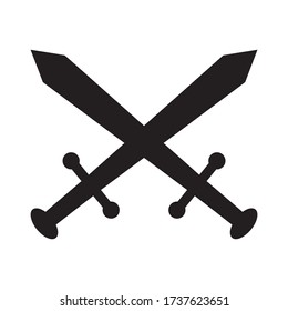 Crossed Scimitars Swords Flat Vector Icon Stock Vector (Royalty Free ...