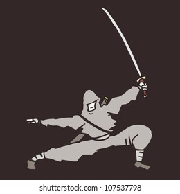 Sword Fighter Art Stock Vector (Royalty Free) 107537798