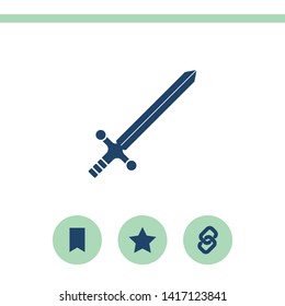 Sword Flat Design Illustration Simple Vector Stock Vector (Royalty Free ...