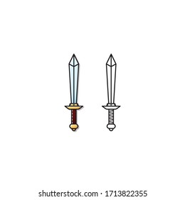 Sword Flat Design Vector Illustration Stock Vector (Royalty Free ...