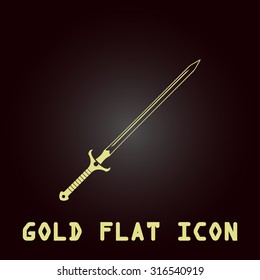 Sword Gold Flat Vector Icon Symbol Stock Vector (Royalty Free ...
