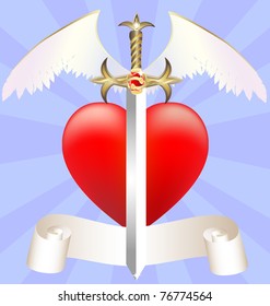 Sword Heart Stock Vector (Royalty Free) 76774564 | Shutterstock